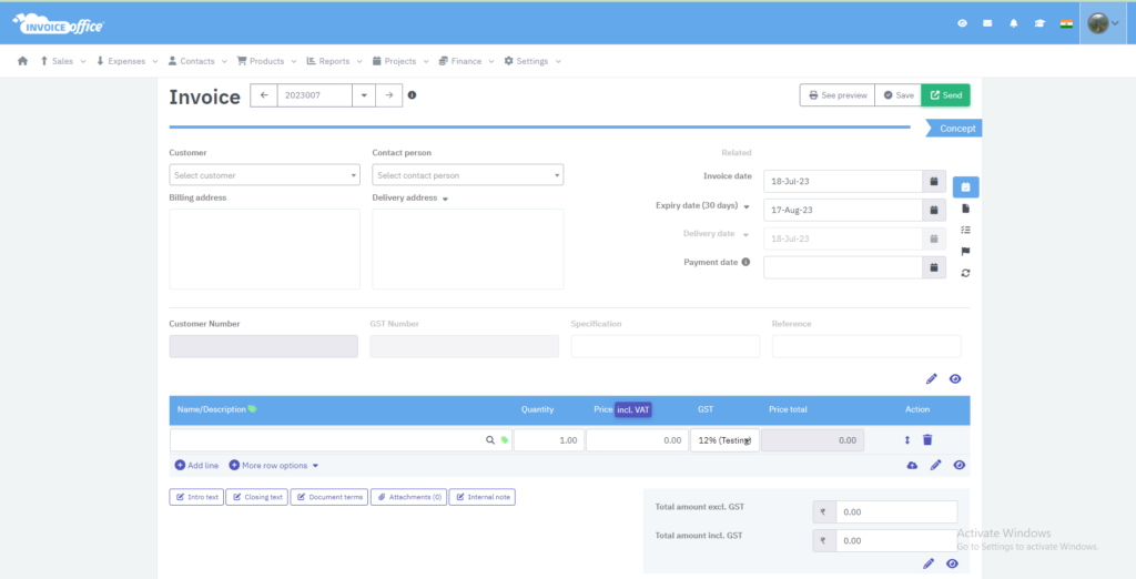 How to Create invoice Online | Invoice Office