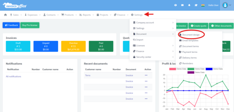 Set footers and signature to your invoice/document | Invoice Office